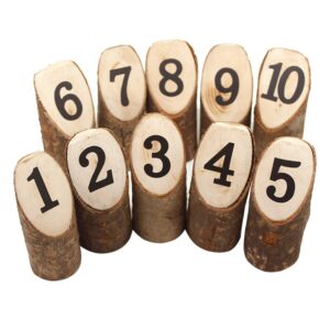 exceart 10pcs wood photo clip wood wedding table numbers wedding table decorations table number stub wedding decor table name cards rustic place holders home decor rural table card bamboo