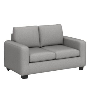 Edenbrook Wasatch Upholstered Loveseat with Track Arms – Mid Century Modern Couch, Loveseat, Dove Gray