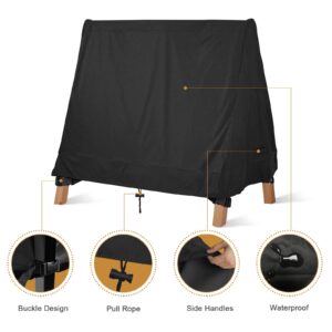 boyspringg Outdoor Swing Cover, A Frame Swing Cover 72x67x55 Inches, Patio Swing Cover Waterproof for Outdoor Furniture (Black)