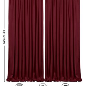 Burgundy Wall Backdrop Polyester Backdrop Curtain Panel Drapes Romantic Stage Fabric 10x8ft for Home Party Backdrop