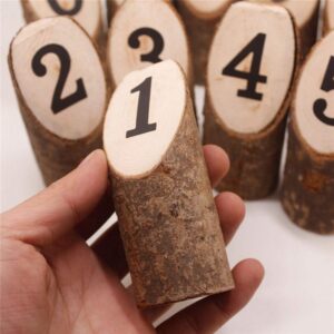 EXCEART 10pcs Wood Photo Clip Wood Wedding Table Numbers Wedding Table Decorations Table Number Stub Wedding Decor Table Name Cards Rustic Place Holders Home Decor Rural Table Card Bamboo