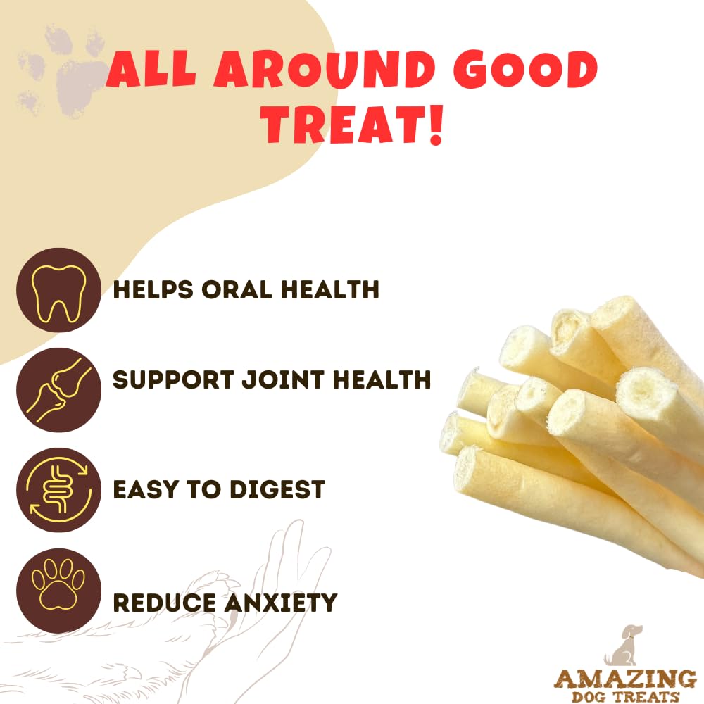 Amazing Dog Treats Cow Tail Dog Chew- (Variety Size 4-6 Inch - 2 Lb) Premium Quality - Thin - Sourced from Grass Fed Cattle - Long Lasting Dog Chew- Rawhide Alternative