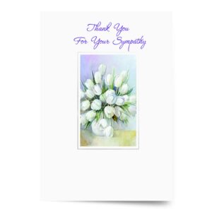 designer greetings thank you for your sympathy cards, vase of tulips (8 sympathy acknowledgement thank-you notes and envelopes), 3.5" x 5.25", 000-07063-000