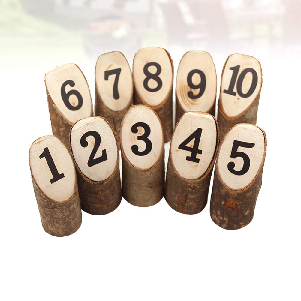 EXCEART 10pcs Wood Photo Clip Wood Wedding Table Numbers Wedding Table Decorations Table Number Stub Wedding Decor Table Name Cards Rustic Place Holders Home Decor Rural Table Card Bamboo