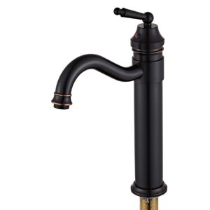 DeerValley DV-1J82813 Oil Rubbed Bronze Bathroom Sink Faucet Single Handle 360° Swivel Vessel Sink Faucet,Single Handle one Hole Bathroom Faucet Vanity Basin Mixer Tap