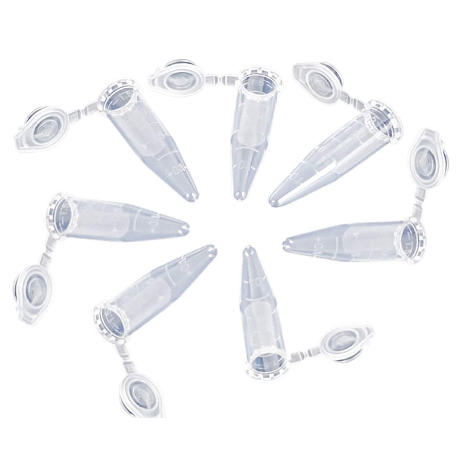 500 Pieces Plastic Centrifuge Tube with Snap Cap, 1.5ML Micro Test Tubes Clear Conical Microtube Sample Vial for Laboratory