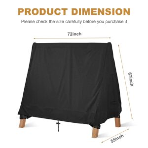 boyspringg Outdoor Swing Cover, A Frame Swing Cover 72x67x55 Inches, Patio Swing Cover Waterproof for Outdoor Furniture (Black)