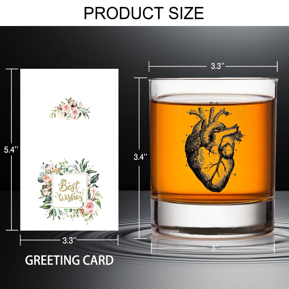 AGMdesign, Human Heart Anatomy Whiskey Glass, Unique gift for Physician, Nurse, Neighbor, Coworker, Friend, Boss, Anatomy Of Heart Art, Heart Drawing