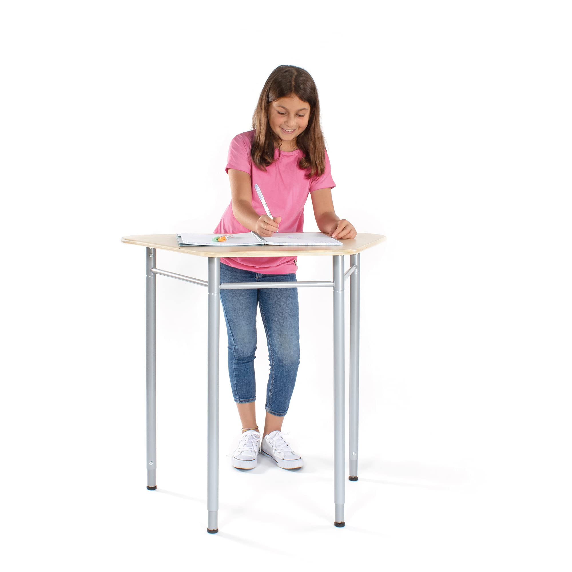 Guidecraft Standing Modular Desk for Adults and Kids: Adjustable Height Desk with Metal Legs for Home, Office, Classrooms and More