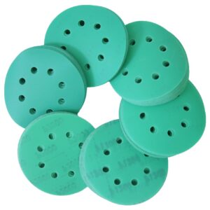 5 inch 8 holes hook and loop sanding discs,400/600/800/1000/1200/2000 fine grits assortment, sanding film replaces sandpaper to match orbital sanders for wood,metal and automotive paint.