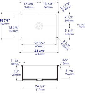 ALFI brand ABF2718UD-W Kitchen Sink, White