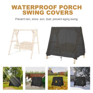 boyspringg Outdoor Swing Cover, A Frame Swing Cover 72x67x55 Inches, Patio Swing Cover Waterproof for Outdoor Furniture (Black)