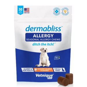 Dermabliss Allergy Chews 30 Ct and Glandex Anal Gland Support Chews 30 Ct Bundle Dog Vitamins & Supplements, Anal Gland Dog Treats with Probiotics, Dog Allergies Skin Treatment Soft Chew