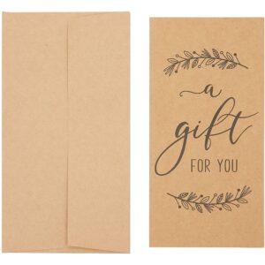 Pipilo Press 36 Pack Money Cards with Envelopes, A Gift for You Cards for Cash, Holiday's, Birthday's (Kraft Paper, 3.5 x 7.25 In)