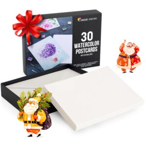 blank watercolor cards with envelopes not folded - 30 pack : 30 postcards and 30 envelopes 5x7" - watercolor postcards 300gsm - diy thank you card, greetings cards, christmas, invitations, birthday