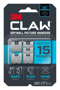 3ph15m-5es claw drywall picture hangers & markers, holds 15-lbs, 5-pk. - quantity 1