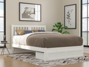 afi tahoe twin xl size platform bed with foot drawer & charging station in white