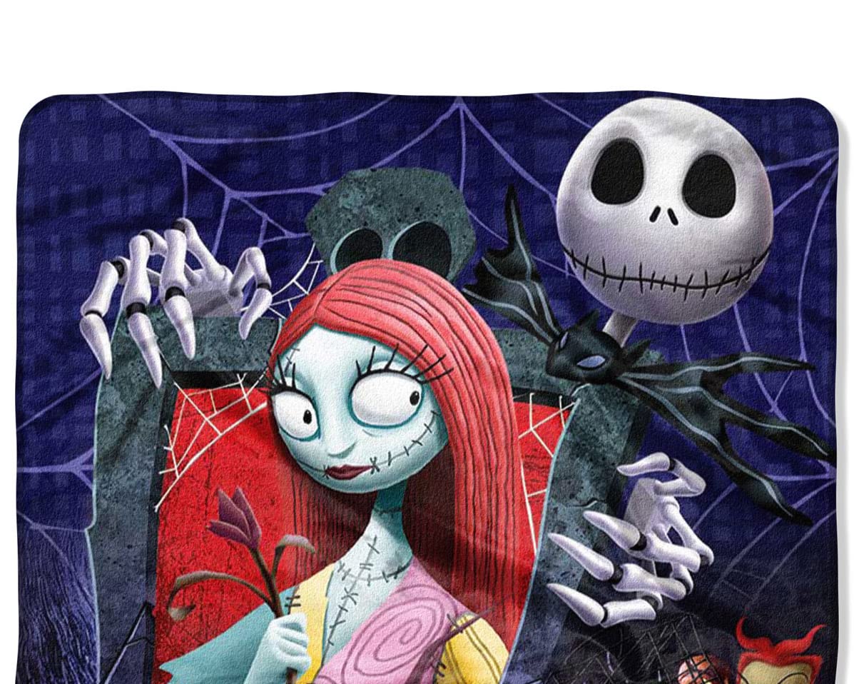 Disney Nightmare Before Christmas Jack Skellington Sally and The Gang Silk Touch Throw Blanket 50" x60" (127cm x 152cm)