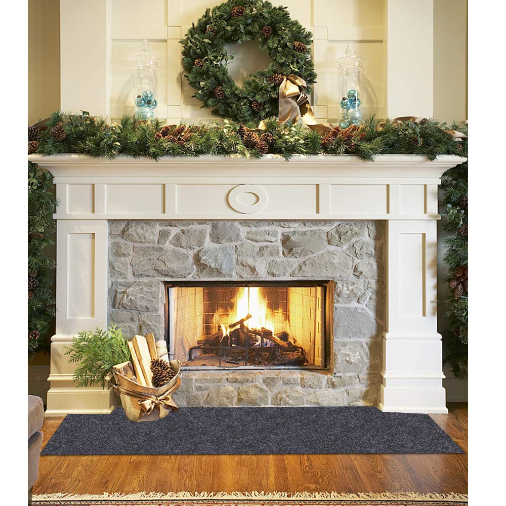 Fireplace Rug—Stove fire mat，Retardant | Heat Resistant，Ember Mat and Grill mat，Absorbent material， Protect the home floor and ground from ashes, waterproof and anti-skid backing, washable (36"×72")