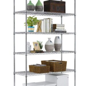 Regal Altair 21" Deep x 24" Wide x 74" High 6 Tier Chrome Wire Shelving Kit | NSF Commercial Storage Rack Unit