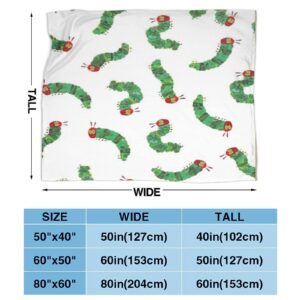 Sonernt Throw Blanket for/Couch/Bed Plush Blankets and Throws Very Hungry Caterpillar Flannel Fluffy Warm Cozy Blanket for Kids Girl Boy Dad Mom,40x50 Inches