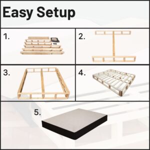 Mayton 8-Inch King Box Spring/Foundation-Easy Simple Assembly, Durable Strong Wood Structure for Pressure Relief, Mattress Support System, Compact Size for Tight Spaces, Black