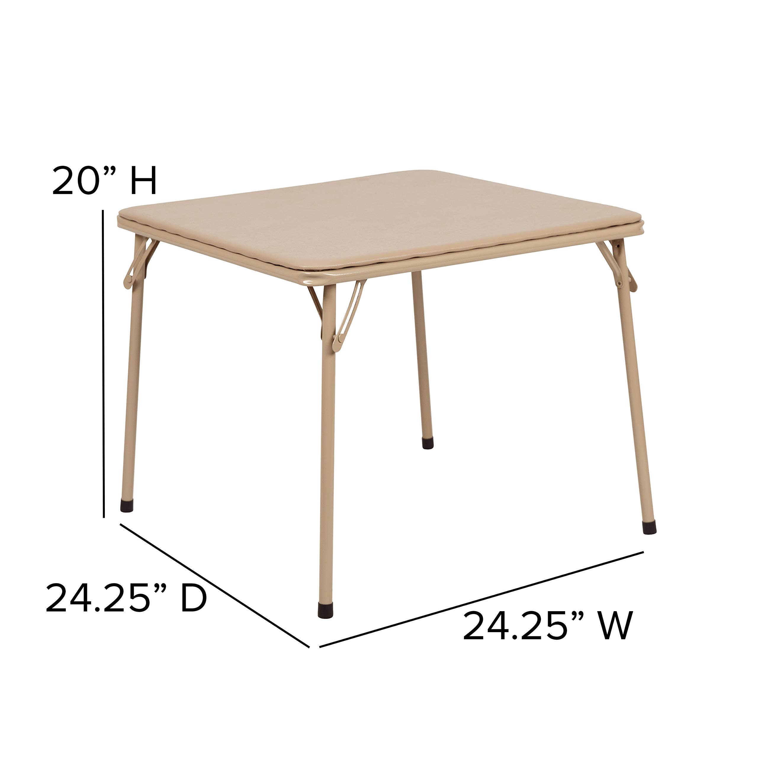 EMMA + OLIVER Kids Tan Folding Game and Activity Table - Toddler Table for Daycare Center