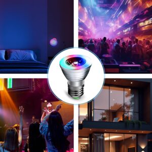 JTao-tec LED Color Changing Light Bulb 4pack,E26/E27 3W RGB Spotlight with IR Remote Control Mood Ambiance Lighting Colorful LED Light