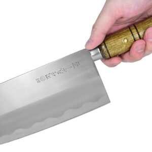 Seki Japan TSUBAZO Japanese Meat Vegetable Cleaver, Stainless Steel Butcher Knife, Shiraki Handle, 170 mm (6.7 in)