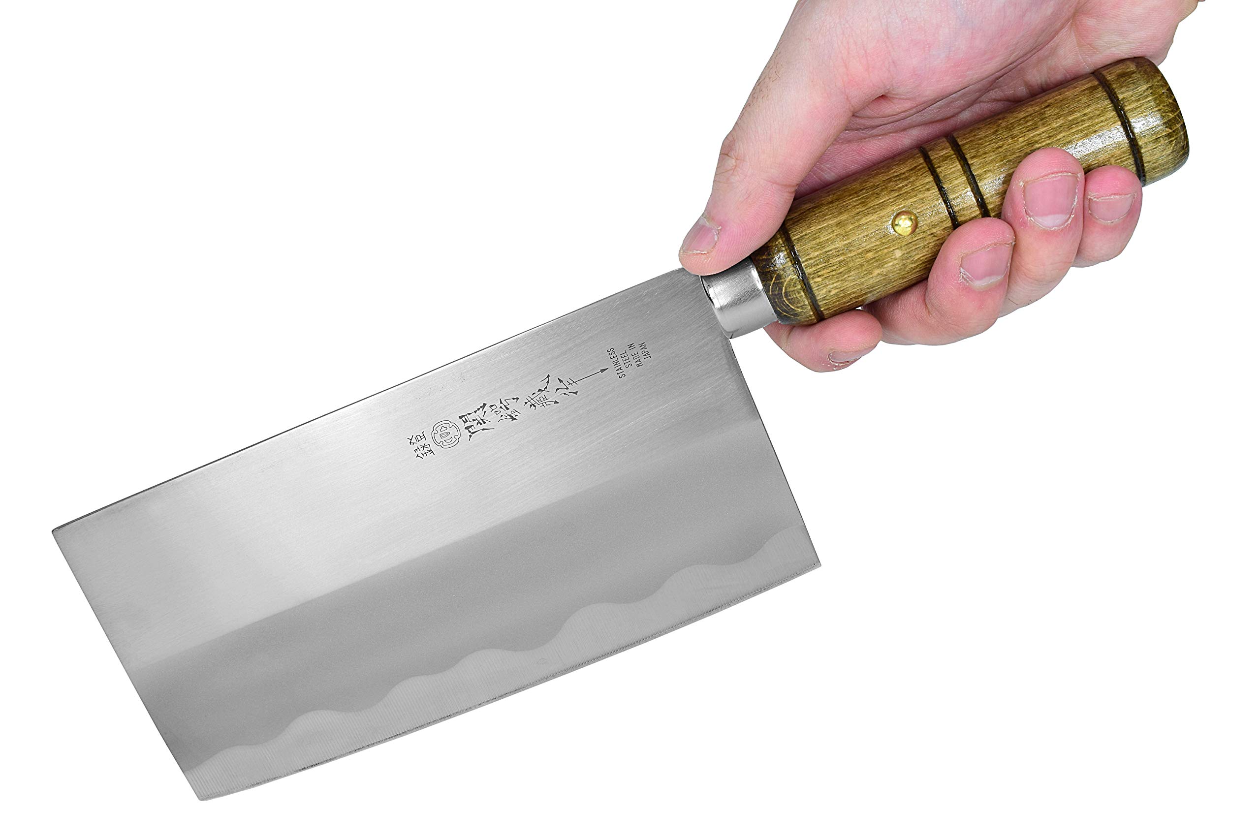 Seki Japan TSUBAZO Japanese Meat Vegetable Cleaver, Stainless Steel Butcher Knife, Shiraki Handle, 170 mm (6.7 in)