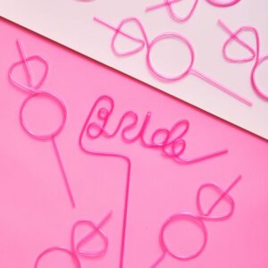 xo, Fetti Bachelorette Party XL Pink Bride + Diamond Ring Straw Set - 8 Pieces | Bridal Shower + Party Decorations | Bride to Be Gift