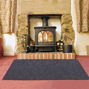 fireplace rug—stove fire mat，retardant | heat resistant，ember mat and grill mat，absorbent material， protect the home floor and ground from ashes, waterproof and anti-skid backing, washable (36"×72")