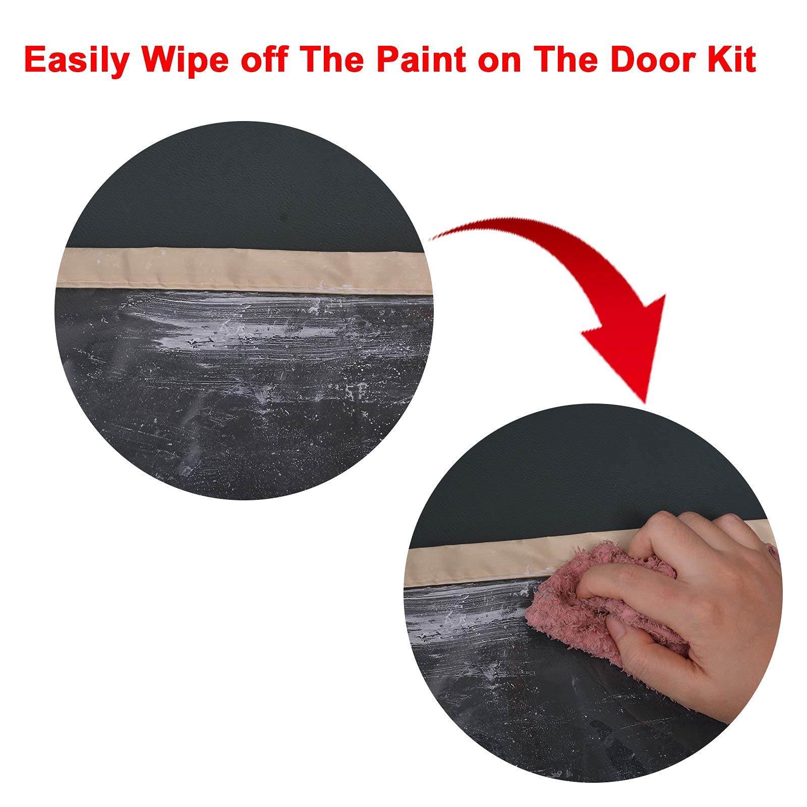 Dust Barrier, Plastic Zipper Door Dust Protection Kit, Construction Door Cover with Zipper for Kitchen, Bathroom, Hallway Remodel, Fit Standard Doorway 4'W x 7.5'H (4' x 7.5')