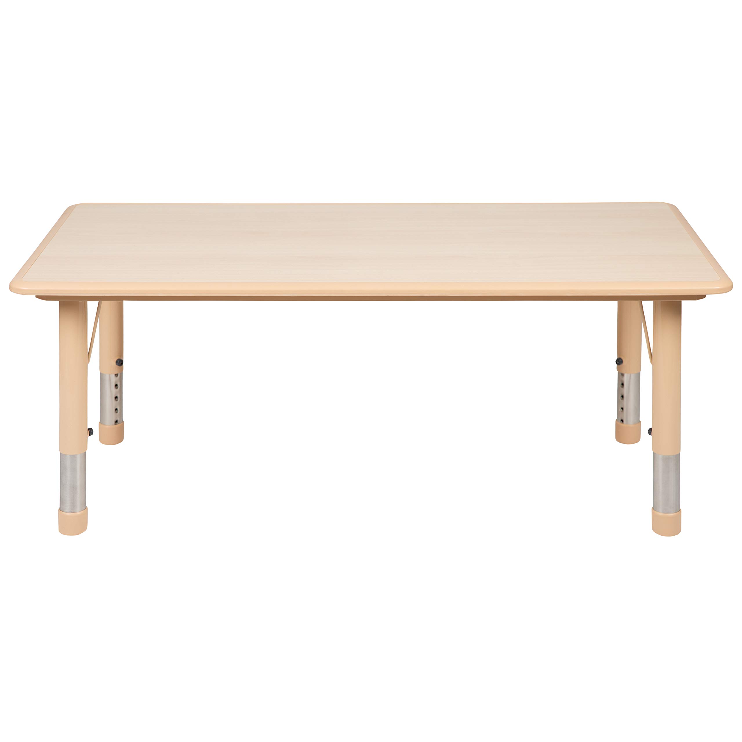 EMMA + OLIVER 23.625" W x 47.25" L Natural Plastic Adjustable Activity Table-School Table for 6