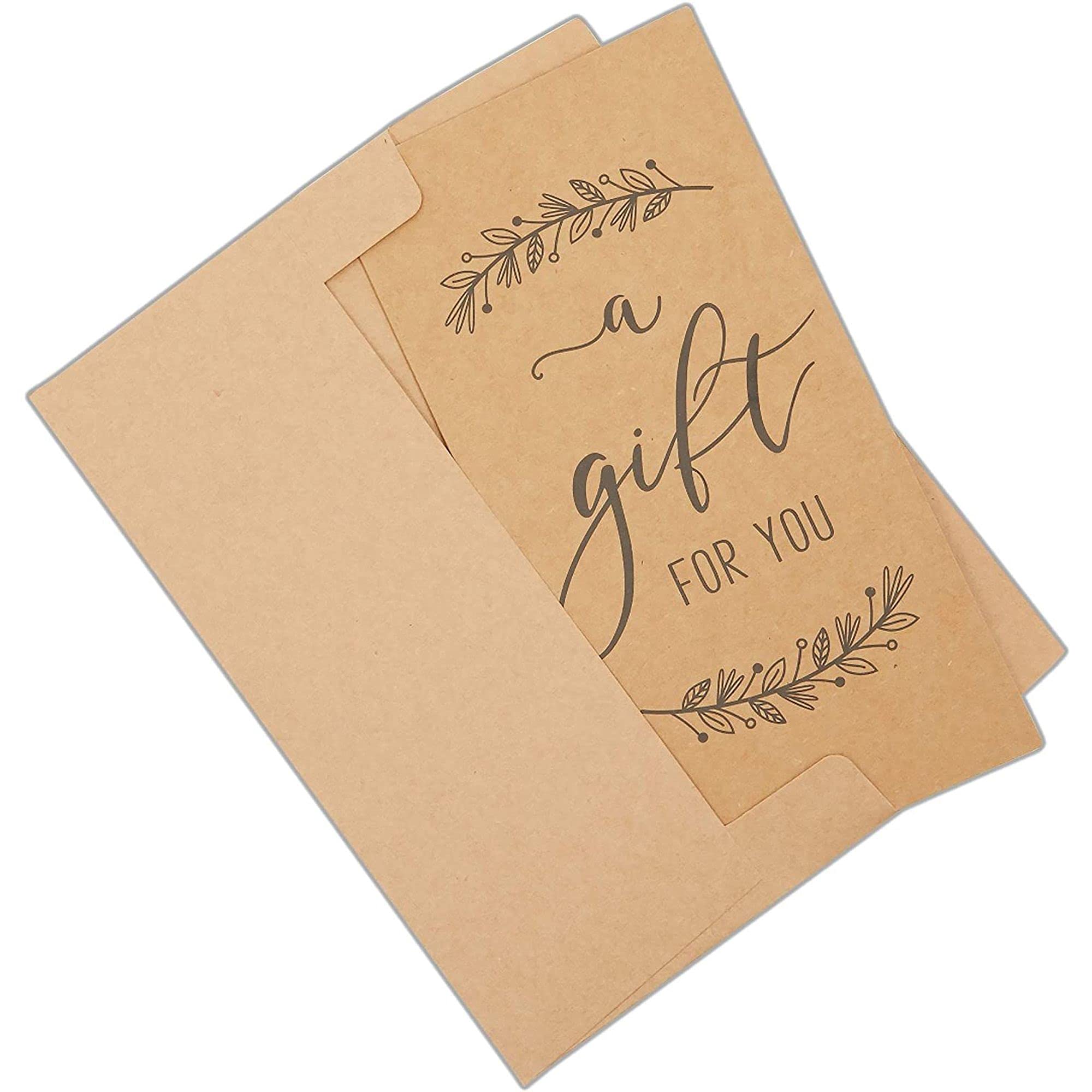 Pipilo Press 36 Pack Money Cards with Envelopes, A Gift for You Cards for Cash, Holiday's, Birthday's (Kraft Paper, 3.5 x 7.25 In)