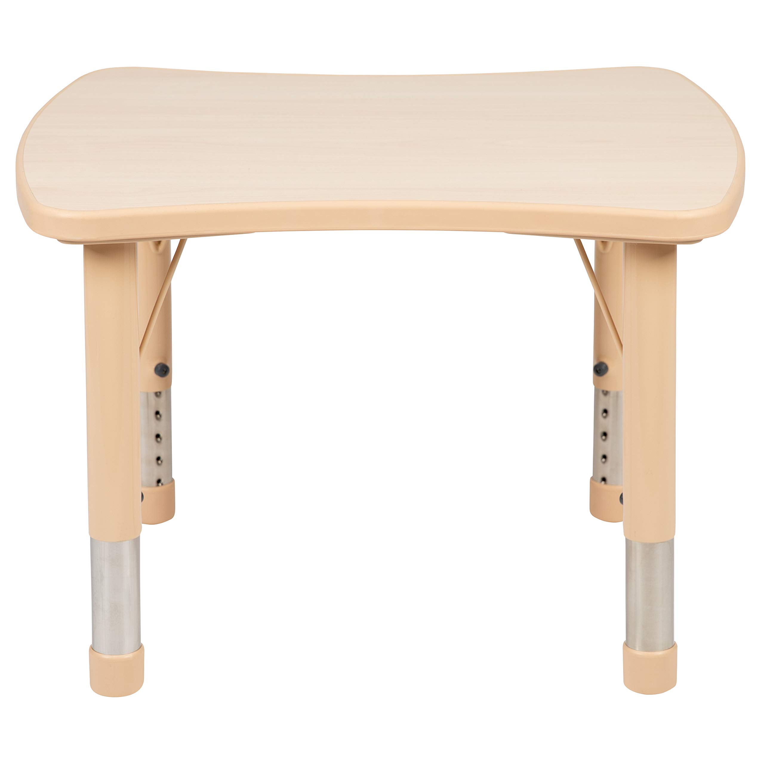 EMMA + OLIVER 21.875" W x 26.625" L Natural Plastic Adjustable Activity Table-School Table for 4