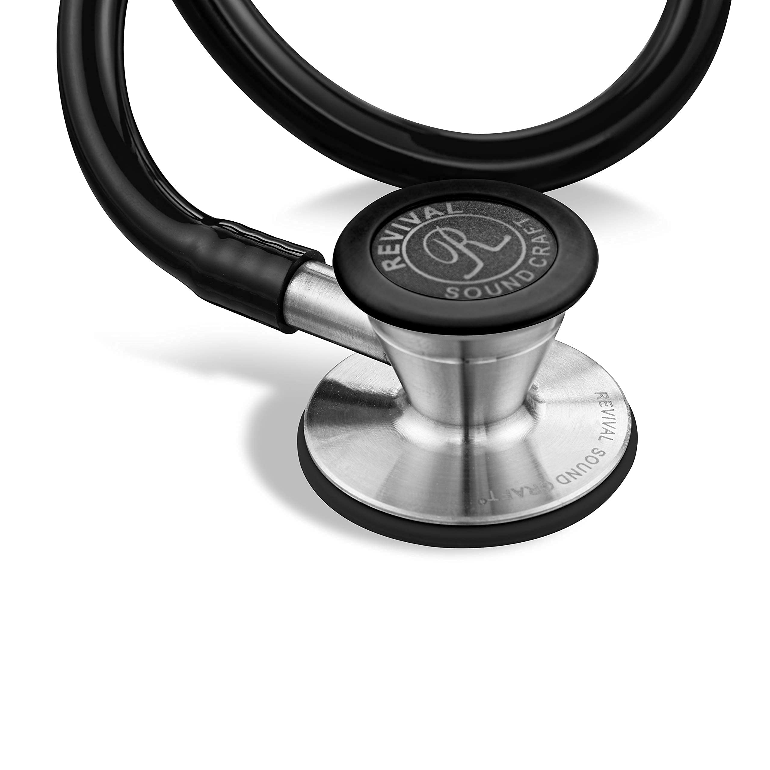 Revival Soundcraft Cardiology Stainless-Steel Dual Head Stethoscope, for Cardiologists, Pulmonologists, Heart and Lung Specialists, Nurses, Medical Students (Black)