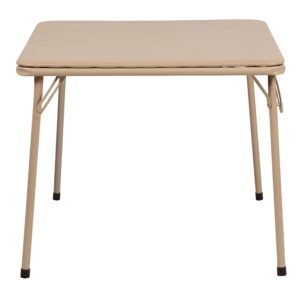 EMMA + OLIVER Kids Tan Folding Game and Activity Table - Toddler Table for Daycare Center