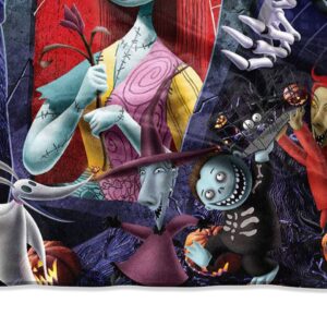 Disney Nightmare Before Christmas Jack Skellington Sally and The Gang Silk Touch Throw Blanket 50" x60" (127cm x 152cm)