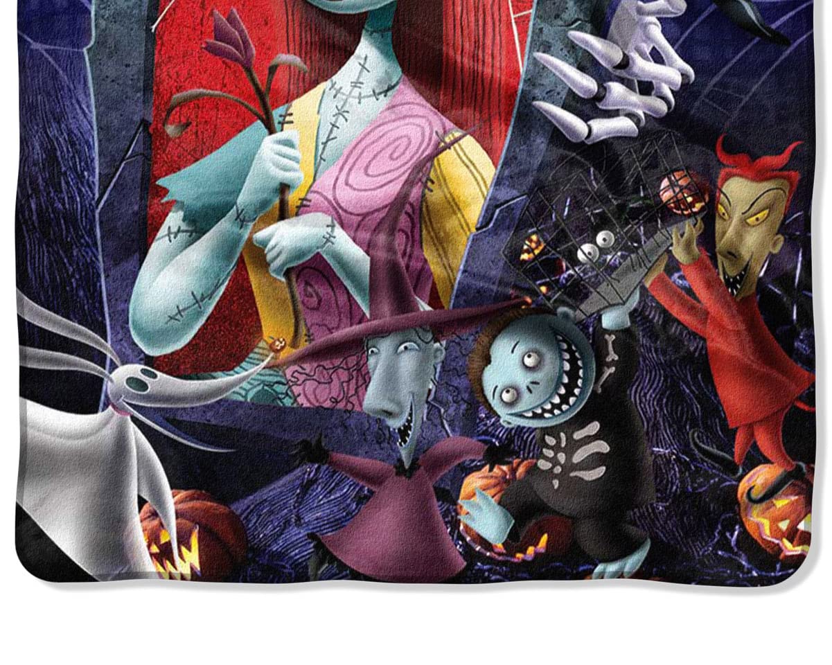 Disney Nightmare Before Christmas Jack Skellington Sally and The Gang Silk Touch Throw Blanket 50" x60" (127cm x 152cm)