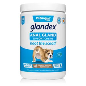 Glandex Anal Gland Support Chews 120 Ct and Dermabliss Allergy Chews 30 Ct Bundle, Peanut Butter + Hickory Salmon Flavors, Dog Vitamins and Supplements, Dog Allergy Chews, Dog Allergies Treatment