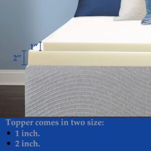 Nutan Breathable Design 1-inch Mattress Foam Topper with Luxurious Softness | Soft Bed Toppers for Back Pain, Orthopedic Support for Better Sleeping, Help Maintain Accurate Posture, Full, White