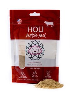 holi beef liver dog food topper - single ingredient, human-grade - freeze dried protein and flavor enhancer for picky dogs – grain free – 100% all natural - 8oz