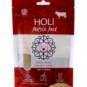 HOLI Beef Liver Dog Food Topper - Single Ingredient, Human-Grade - Freeze Dried Protein and Flavor Enhancer for Picky Dogs – Grain Free – 100% All Natural - 8oz