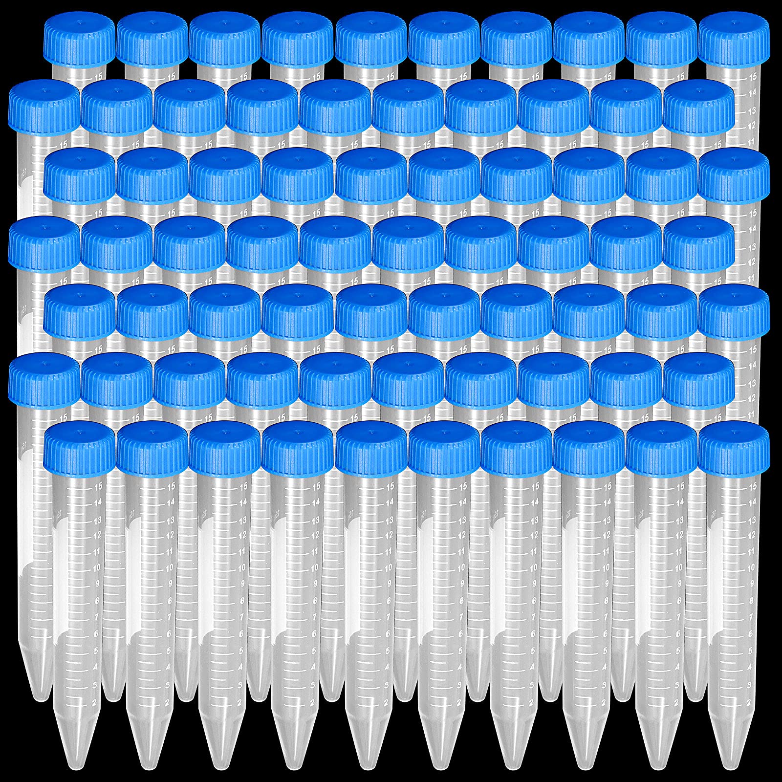 ZOENHOU 200 PCS 15ml Conical Centrifuge Tubes, Plastic Centrifuge Tubes