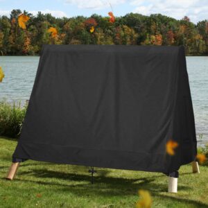 boyspringg Outdoor Swing Cover, A Frame Swing Cover 72x67x55 Inches, Patio Swing Cover Waterproof for Outdoor Furniture (Black)