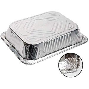 FUNSTITUTION Aluminum Foil Pans 9x13 (30 Pack) - Disposable Aluminum Baking Pans With High Heat Conductivity For Grilling, Cooking, Storing, Prepping, Disposable Aluminum Pans and Tin Foil Pan