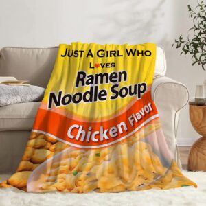 todeyya ramen chicken blanket ramen blanket just a girl who loves ramen blanket flannel fleece throw air conditioning quilt lightweight cozy plush blanket for sofa m 60"x50" for teens