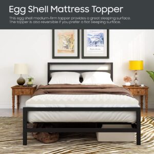 Nutan,1-inch Convoluted Egg Shell Breathable Foam Topper,Adds Comfort to Mattress, King, White