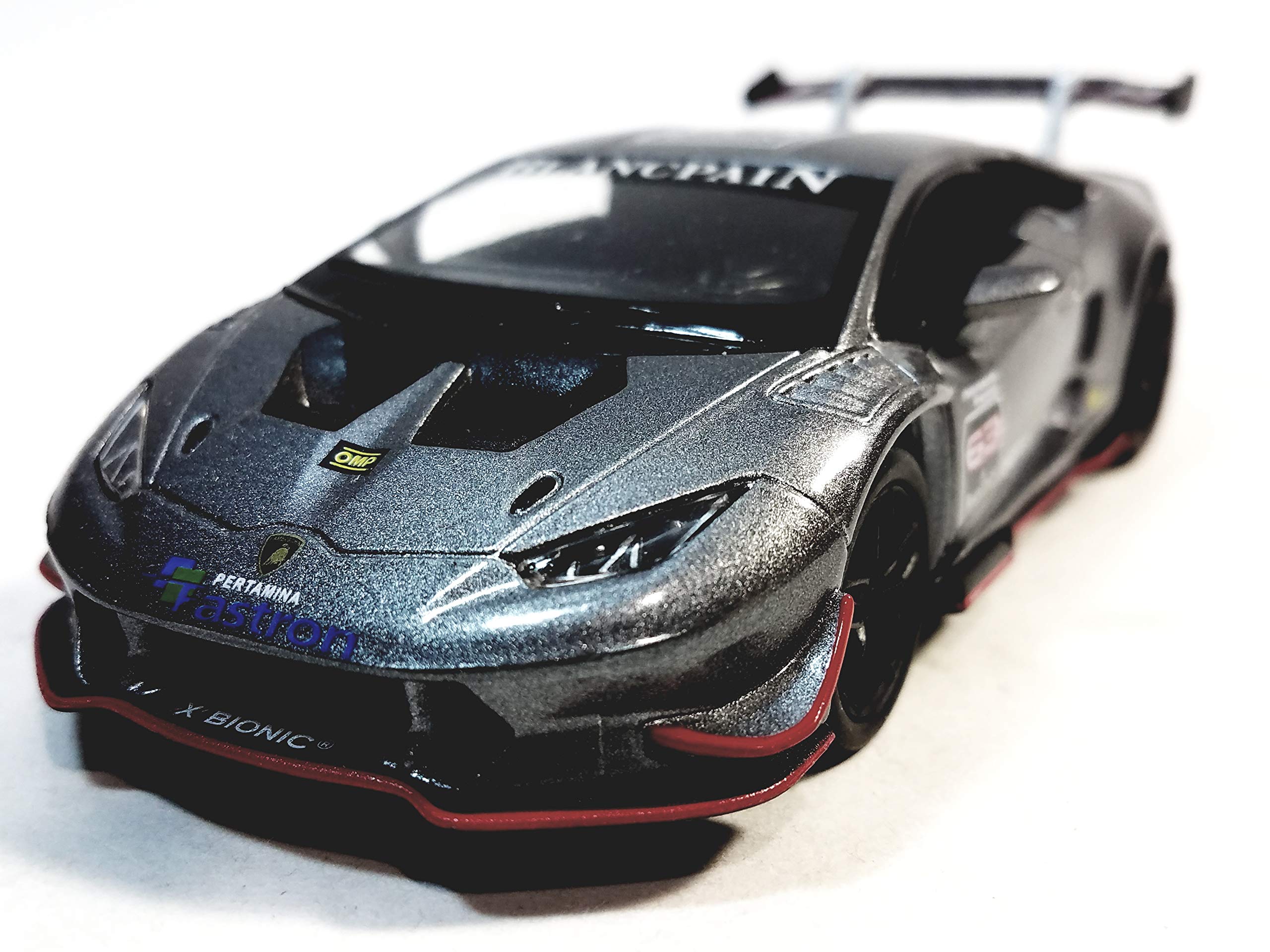 Kinsmart Lamborghini Charcoal Gray Huracan LP 620-2 Super Trofeo 136 Scale Diecast Car , SMALL